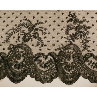 Tira de encaje antiguo de Chantilly (Francia) 438 x 44 cm #A1946 ...